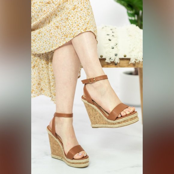 KAYLEEN | Shoes | Camel Cork Wedges | Poshmark